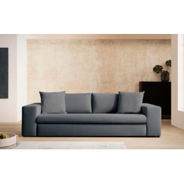 3-Sitzer Home Affaire "SLEETLAND XXL in Samtvelours oder Vintage-Leder-Optik", grau (anthrazit), B:270cm H:72cm T:113cm, Sofas, besonders gro&szlig; und bequem