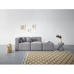 3-Sitzer Home Affaire "Sundstrup", grau, B:233cm H:76,5cm T:93cm, 100% Polyester, Sofas, Modulserie, individuelle Zusammenstellung