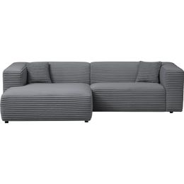 Polsterecke Home Affaire "BAKELS, Ecksofa-Set mit Hocker, L-Form mit Schlaffunktion", grau (anthrazit), B:267cm H:66cm T:163cm, Sofas, Ecksofa-Set (incl. Hocker) im trendigen Megacord
