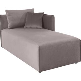 Ottomane OTTO HOME "N&ouml;re", grau (hellgrau), B:90cm H:74cm T:172cm, Samtoptik (100% Polyester), Sofas, Ottomane, Modul - zum Zusammenstellen; in vielen Bezugsqualit&auml;ten und Farben