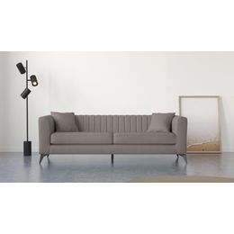 4-Sitzer Home Affaire "MATTHEW elegantes Designsofa, Ma&szlig;e B/T/H: 231/86/74 cm", grau (taupe), B:231cm H:74cm T:86cm, 100% Polyester, Sofas, XXL, Steppung im R&uuml;cken, lose Sitzkissen, incl 2. Zierkissen