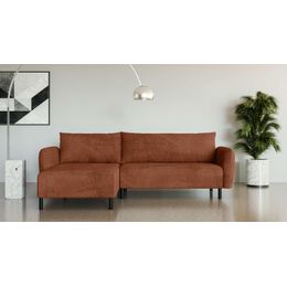 Ecksofa Home Affaire "Glandine", orange (terra), B:233cm H:82cm T:177cm, 100% Polyester, Sofas, Ecksofa, L-Form