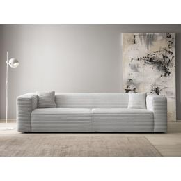3-Sitzer Home Affaire "BAKELS, Couch in Cord oder Boucle-Stoff, Sofa im modernen Design", grau (hellgrau), B:275cm H:66cm T:101cm, Sofas, bequemer Sitzkomfort,in 2 Stoffen und 8 Farben lieferbar