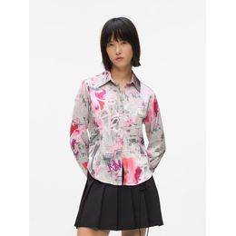 KARL LAGERFELD JEANS Bluse Damen Gr&ouml;&szlig;e S grau / basaltgrau / pink