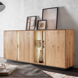 Pharao24.de Sideboard Massivholzkommode mit Drehtüren 180 cm breit