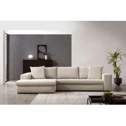 Ecksofa Home Affaire "SLEETLAND XXL in Samtvelours oder Vintage-Leder-Optik, L-Form", lila (pearl), B:325cm H:72cm T:167cm, Sofas, Ecksofa, besonders gro&szlig; und bequem
