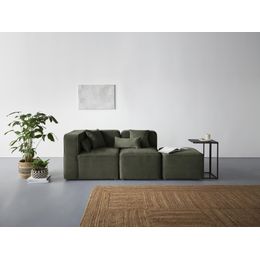 3-Sitzer Home Affaire "Sundstrup", gr&uuml;n, B:233cm H:76,5cm T:93cm, 100% Polyester, Sofas, Modulserie, individuelle Zusammenstellung