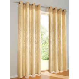 Vorhang HEINE HOME Gr. 4, gold (goldfarben), B:140cm H:245cm, Polyester, Gardinen