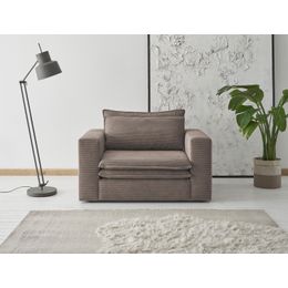 Loveseat Home Affaire "PIAGGE", braun (hellbraun), B:125cm H:83cm T:91cm, Sessel, Hochwertiger Cord, trendiger Loveseat