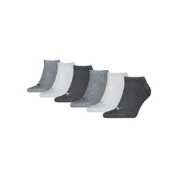 Sneakersocken Puma "PU Sneaker Socks 6-pack", Herren, Gr. 47-49, grau, Baumwollmischung, bedruckt, unifarben, elastisch, Socken, mit modischen Puma-Branding