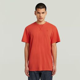 G-Star Raw T-Shirt G-STAR "Nifous", Herren, Gr. L, rot (lt antic rot gd), Jersey, Obermaterial: 100% Baumwolle, unifarben, regular fit normal, Rundhals, Shirts, Rundhals, mit Rippeinsatz
