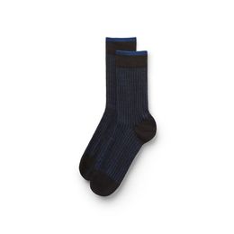 CALZEDONIA Socken Herren Größe 41/46 blaumeliert / schwarz