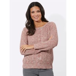 Rundhalspullover Classic Basics "Pullover", Damen, Gr. 40, rot (rosenholz), 100% Polyacryl, unifarben, Pullover Rundhalspullover