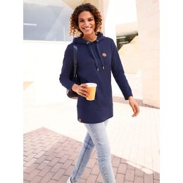Longsweatshirt Casual Looks, Damen, Gr. 36, blau (marine), 100% Baumwolle, unifarben, Sweatshirts