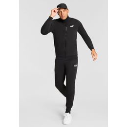 Trainingsanzug Puma "ESS SWEAT SUIT FL", Herren, Gr. M, schwarz (Puma schwarz), Fleece, Obermaterial: 66% Baumwolle, 34% Polyester, bedruckt, regular fit, Sportanzüge