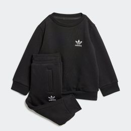 Trainingsanzug adidas originals "TREFOIL CS", Mädchen, Gr. 98, schwarz, Obermaterial: 70% Baumwolle, 30% Polyester, Sportanzüge