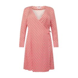 Tommy Hilfiger Curve Kleid Damen Größe 48 altrosa / rot / weiß Winterkleid