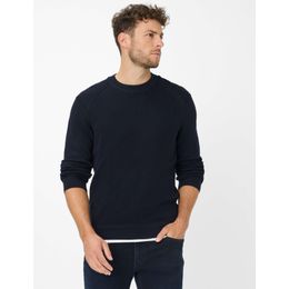 Rundhalspullover Brax "Style ROY", Herren, Gr. XL (54), blau (navy), Strick, 44% Baumwolle, 29% Polyacryl, 27% Wolle, Rundhals, Pullover Rundhalspullover