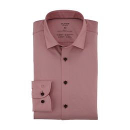 Businesshemd OLYMP "Level Five body fit Jerseyshirt", Herren, Gr. 38, N-Gr, lila (mauve), Web, Obermaterial: 92% Baumwolle, 8% Elasthan, schmal, Hemden, in Jersey Qualität