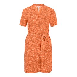 Object Kleid 'Ema Elise' Damen Gr&ouml;&szlig;e 42 dunkelgr&uuml;n / orange / wei&szlig; Winterkleid