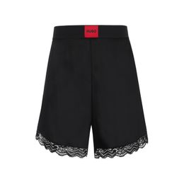 Schlupfhose HUGO UNDERWEAR "RED LABEL LACE_SHORT", Damen, Gr. M, N-Gr, schwarz (schwarz 001), Jersey, Obermaterial: 98% Viskose, 2% Elasthan, unifarben, regular fit lang, Hosen, mit elastischem Bund