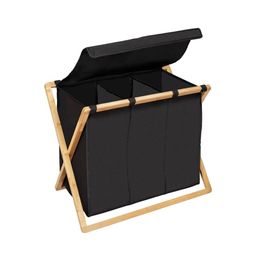 Wenko Laundry Basket 'Trio Ecori' male Black size B: 69cm x H: 56,5cm x T: 33cm