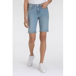 Levi's Shorts LEVI'S "SHAPING BERMUDA", Damen, Gr. 32, N-Gr, double duty short, Web, Obermaterial: 80% Baumwolle, 19% Polyester, 1% Elasthan, unifarben, regular fit kniefrei, Hosen, Sommerhose im Five-Pocket Style