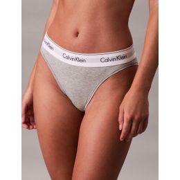 Bikinislip "HIGH LEG BIKINI", Damen, Gr. S (36), grau (grau heather), Webqualität, Obermaterial: 53% Baumwolle, 35% Modal, 12% Elasthan, Calvin Klein Underwear, meliert, körpernah, Unterhosen, Mit elastischem Bund