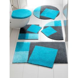 Badematte Grund Gr. 2, blau (t&uuml;rkis, grau), rechteckig (60cm x 90cm ), 1 Stk., Badematten, Badematte