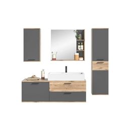M&ouml;bel Kraft Badkombination grau Ma&szlig;e (cm): B: 192 H: 152 &raquo; M&ouml;bel Kraft