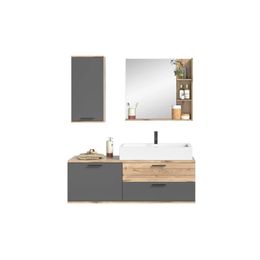 M&ouml;bel Kraft Badkombination grau Ma&szlig;e (cm): B: 140 H: 152 &raquo; M&ouml;bel Kraft