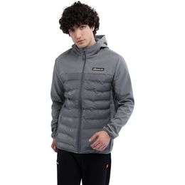 Steppjacke Ellesse "CASSIANO FZ JACKET", Jungen, Gr. M, grau (dunkelgrau), Obermaterial: 100% Polyester, elastischer Bund, Jacken Steppjacke
