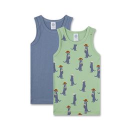 Sanetta Unterhemd Jungen Gr&ouml;&szlig;e 140 taubenblau / karamell / hellgr&uuml;n