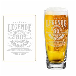 LUXENTU Willi Becher Bierglas mit Gravur Legende seit 80 Jahren 0,5 l