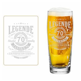LUXENTU Willi Becher Bierglas mit Gravur Legende seit 70 Jahren 0,5 l