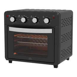 Minibackofen mit Umluft, 90°C-230°C, 30L, Mini Ofen mit Backblech, Grillrost, Krümelblech, Heißluftfritteuse mit 7 Modi, Frittierkorb