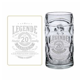 LUXENTU Bierkrug mit Gravur Legende seit 20 Jahren 0,5 Liter