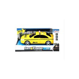 Toi-Toys CARS_TRUCKS Yellow Cab Taxi mit Licht, Sound 4 Geräuschen & Friktionsmotor – Spielzeugauto