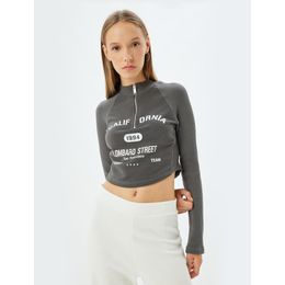 KOTON Shirt Damen Größe XXS anthrazit / weiß