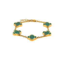 Eternal Bracelet 'Malachit Clover' male Gold size 17 - 20 cm