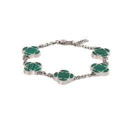 Eternal Armband 'Malachit Clover' Herren Größe 17 / 20 cm silber