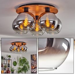 hofstein Koyoto Deckenleuchte Glas 20 cm Naturfarben, Schwarz, 5-flammig