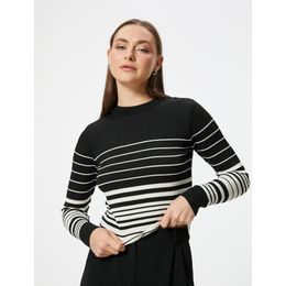 KOTON Pullover Damen Gr&ouml;&szlig;e L schwarz / wei&szlig;