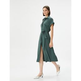 KOTON Kleid Damen Größe 38 smaragd Winterkleid