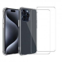 H&uuml;lle iPhone 15 Pro und 2 schutzfolien - TPU - Transparent