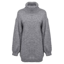 Influencer Pullover Damen Gr&ouml;&szlig;e S grau