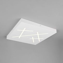 Trio LED-Deckenlampe Snip, wei&szlig; matt, L&auml;nge 50 cm, Metall, CCT
