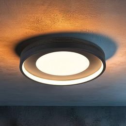 Trio LED-Deckenlampe Solea, schwarz matt, Ø 40 cm, Kunststoff