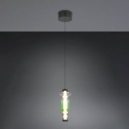 Trio LED-Hängelampe Minerva, Ø 15 cm, bunt, Glas, CCT, Dimmer