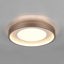 Trio LED-Deckenlampe Solea, braun, Ø 40 cm, Kunststoff